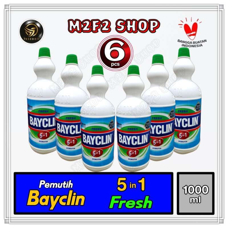 Promo Pemutih Pakaian Bayclin 5in1 Fresh - 1000 ml | 1 Liter (Kemasan 6 ...