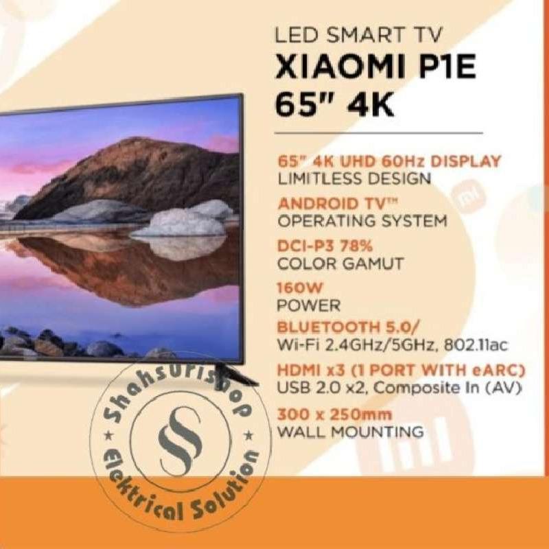 Jual Xiaomi Mi Tv P1e Led 65 Inch 4k Uhd Hdr10 Dolby Vision Smart Android Di Seller Shahsuri ...