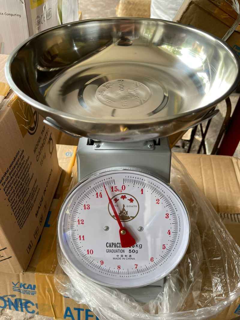 Jual TIMBANGAN BUAH DUDUK STAINLES STEEL JARUM MANUAL KAPASITAS 15 KG FIVE GOATS di Seller MR ...