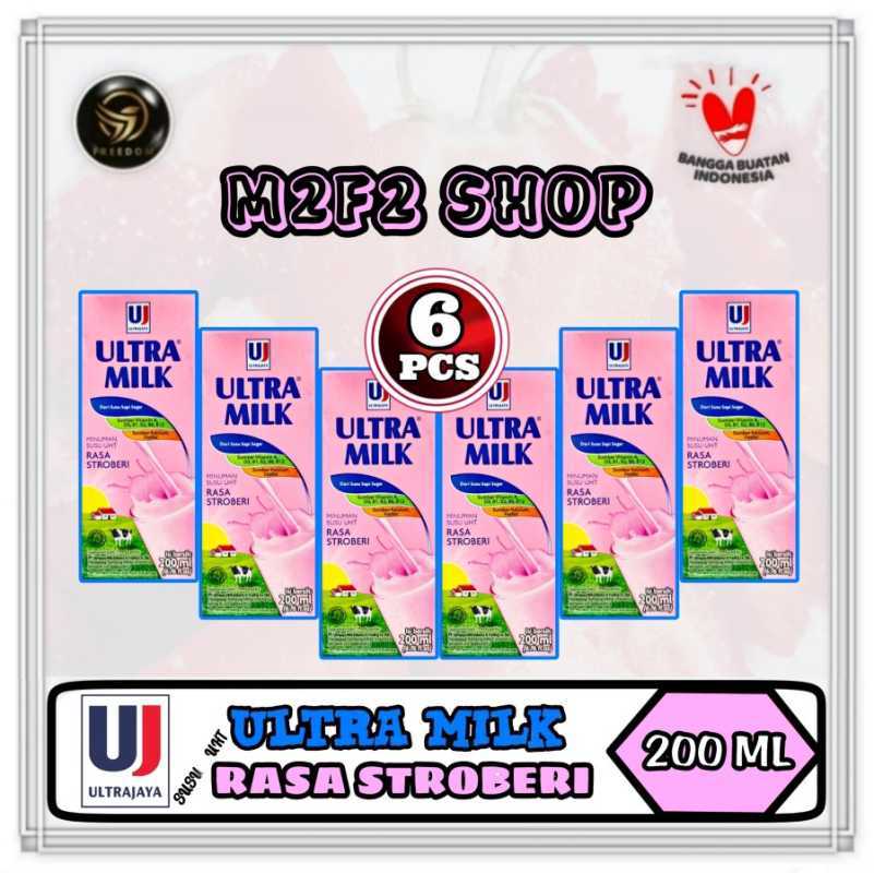 Promo Susu Ultra Milk Rasa Stroberi Kotak UHT - 200 ml (Kemasan 6 Pcs ...