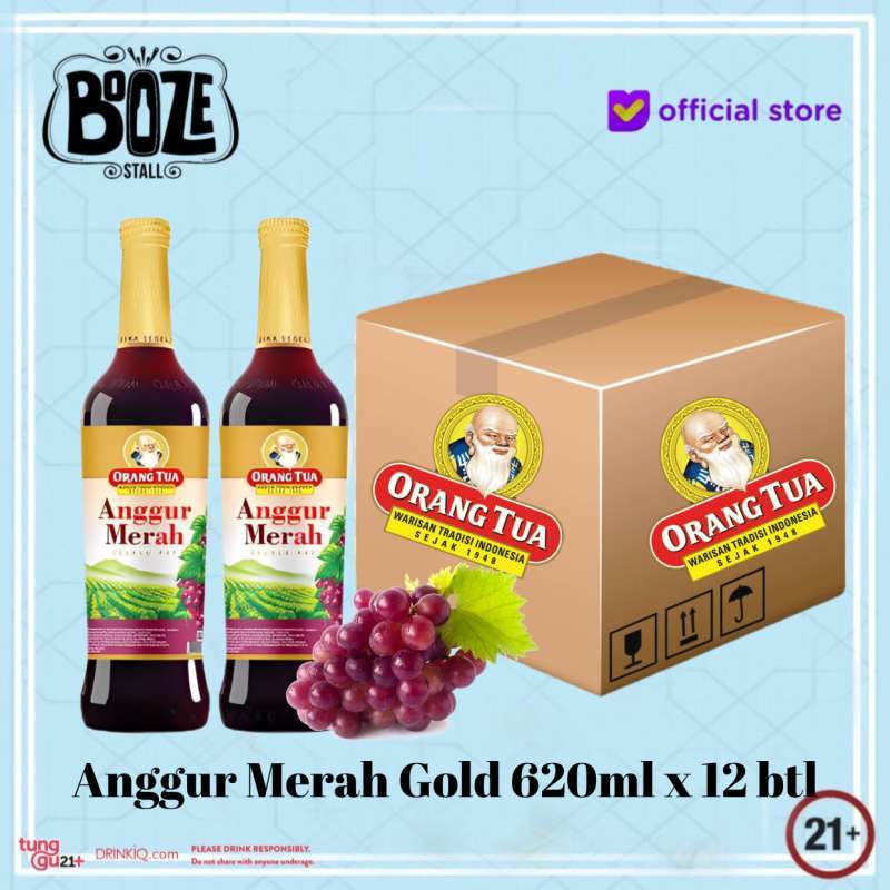 Promo Anggur Merah Gold 620ml x 12 btl Diskon 6% di Seller Booze Stall ...