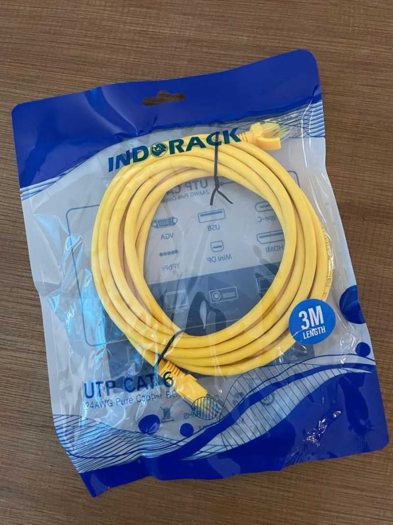 Jual Indorack C63y 3 Meter Kabel Lan Cat6 Utp Patch Cord Cable -yellow ...