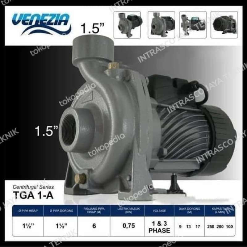 Jual Pompa Air 1 HP 3Phase Pompa Venezia TGA.1A 1.5in Pompa Tranfer di ...