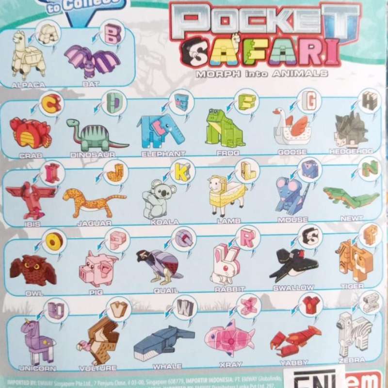 Jual Emco Pocket Safari Alphabet Animals Morphers Huruf Hewan ...
