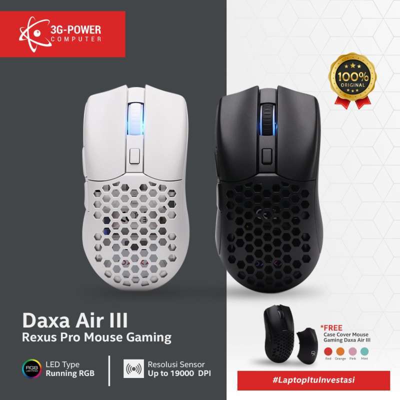 Jual Rexus Pro Daxa Air III / Daxa Air 3 Gaming Mouse Wireless - Orange ...