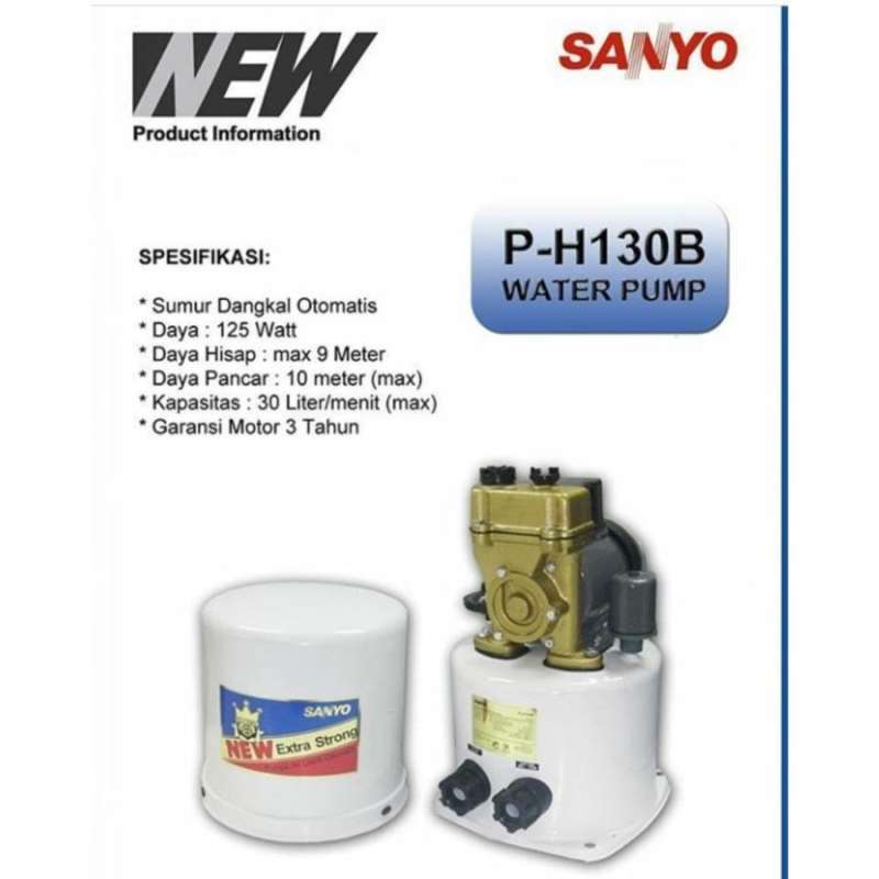 Jual POMPA AIR SANYO PH- 130B SUMUR DANGKAL GARANSI MOTOR 3TAHUN di ...