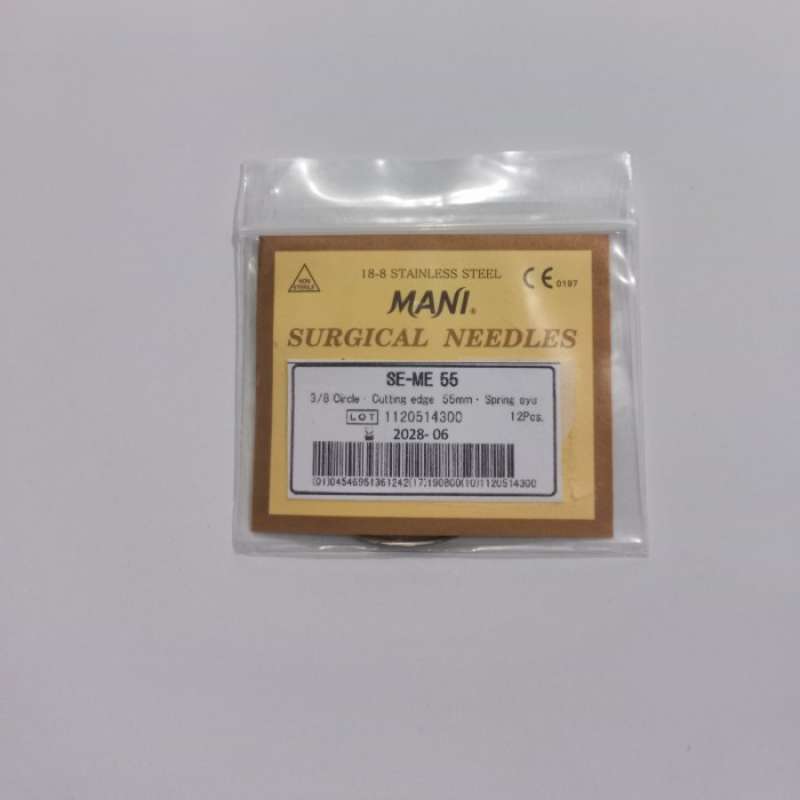 Jual Jarum Bedah Se Me 55/ Surgical Needle / Jarum Hecting Kulit/ Mani ...