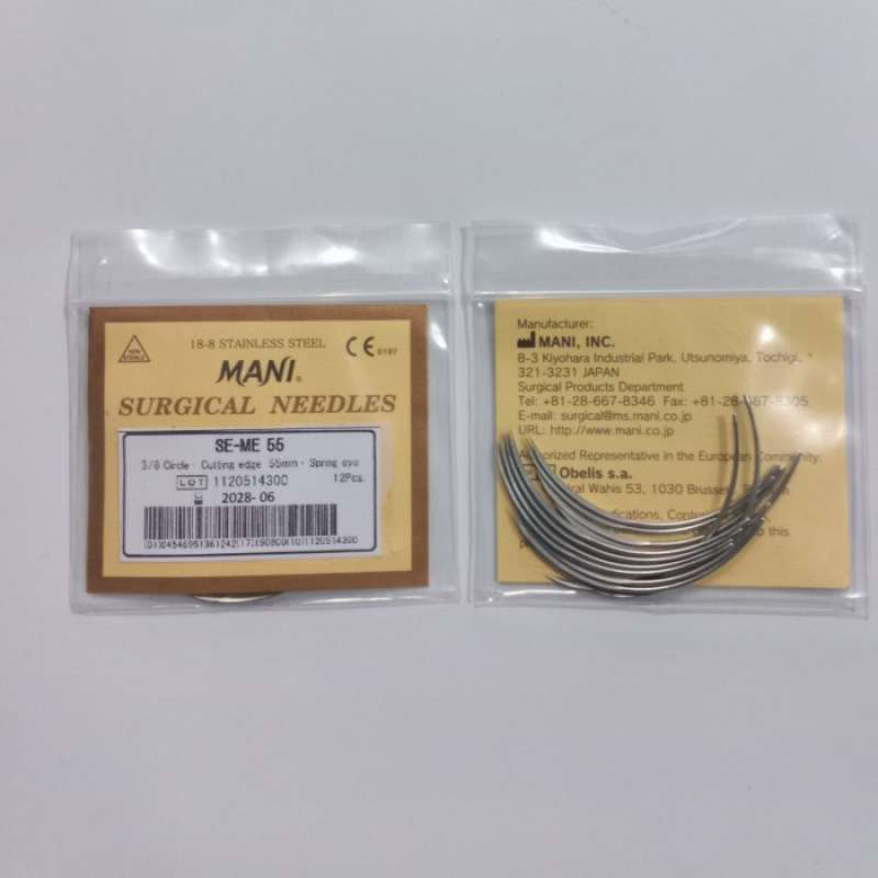 Jual Jarum Bedah Se Me 55/ Surgical Needle / Jarum Hecting Kulit/ Mani ...