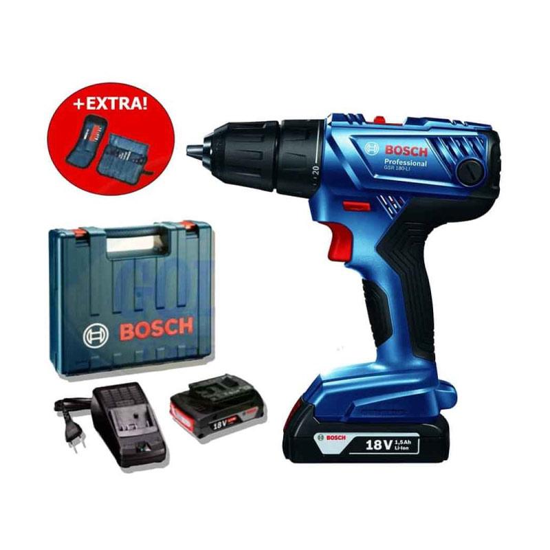 Jual Bosch GSR 180 LI Cordless Drill / Bor Baterai [18 Volt] + Acc di ...