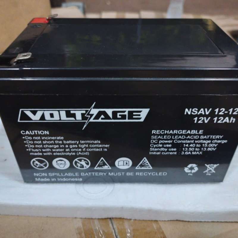 Jual battery VRLA merek Voltage 12 v 12ah untuk sepeda listrik ups ...