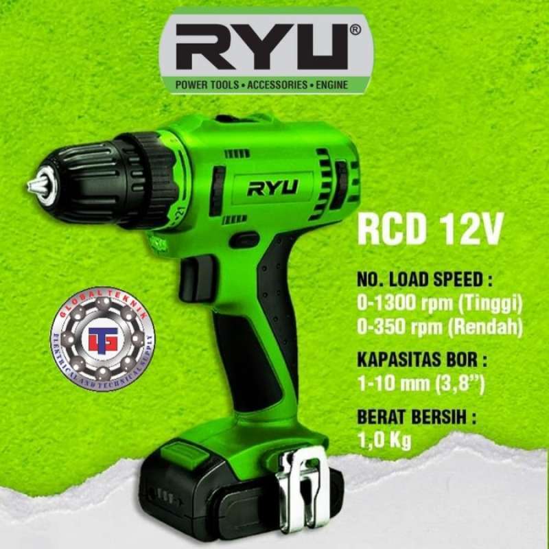 Promo Bor Baterai Cordless Drill RYU RCD 12 Volt Diskon 33% di Seller ...