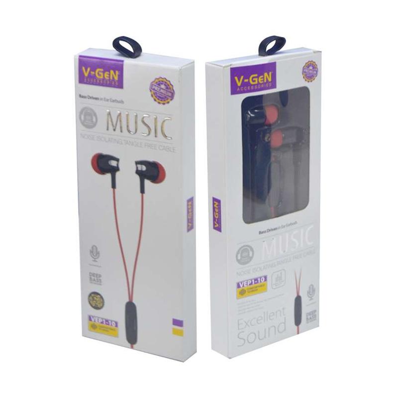 Promo V-GEN VEP1-10 HD Bass Sound Wired Earphone Headset [Original ...