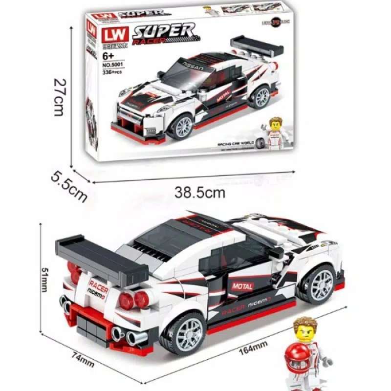 Promo Bricks Mobil Balap LW5001 Nissan GT-R Nissmo Mainan Building ...