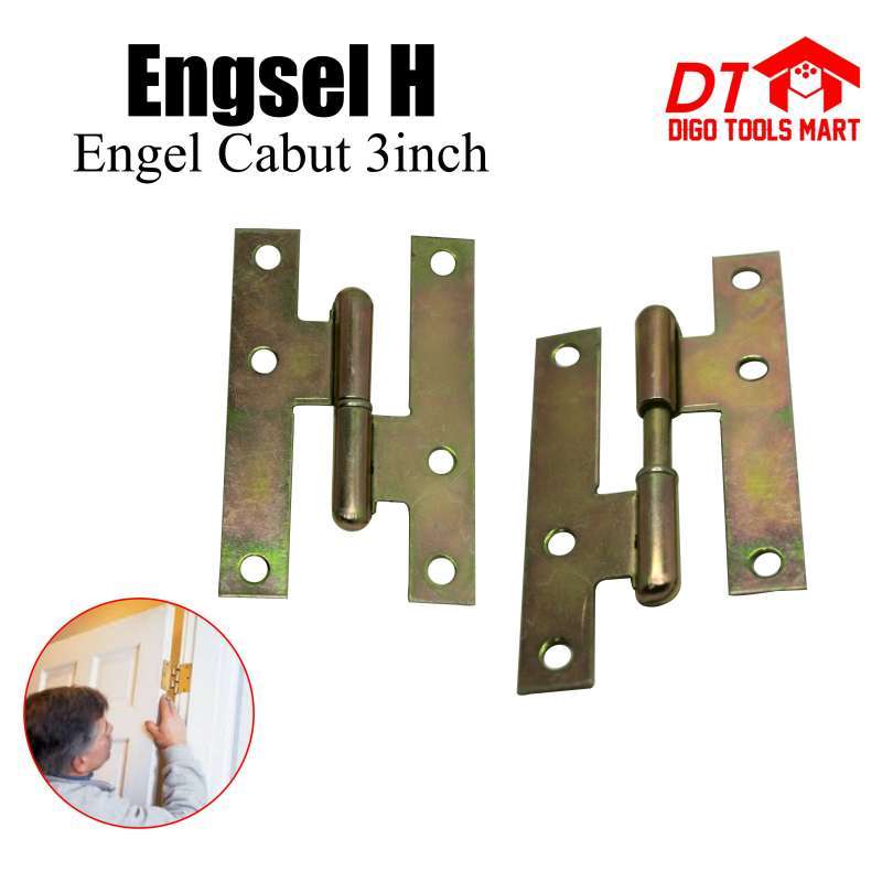 Jual Engsel H Tebal 80x50 Engsel Cabut Pintu Jendela 3 Inci Sepasang di ...