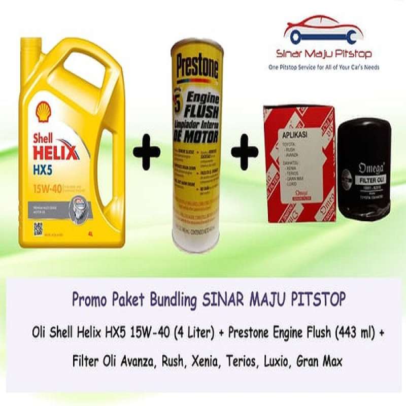 Promo Shell Helix HX5 15W-40 API SN Paket Ganti Oli Mobil for Toyota ...
