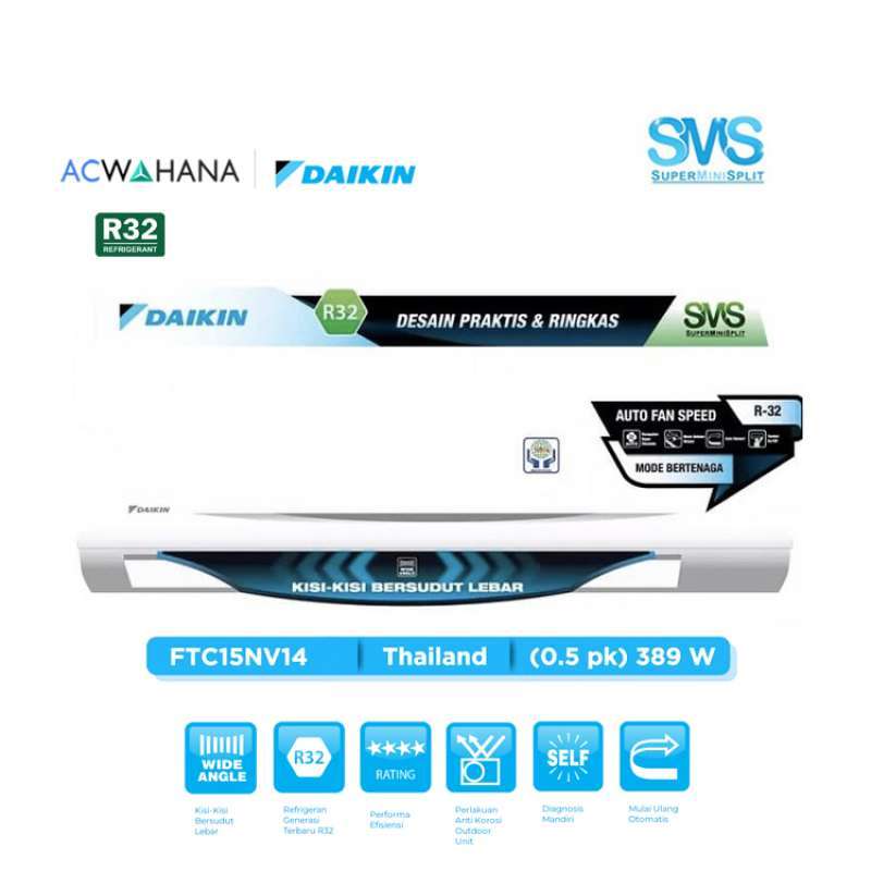 Jual Daikin AC Split Standard Thailand 0.5 PK ( 1/2 PK ) - FTC15NV14 ...