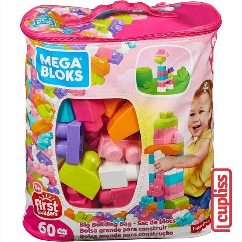 Jual Mega Bloks First Builders Dch54 Big Building Bag 60 Pcs Pink Di ...