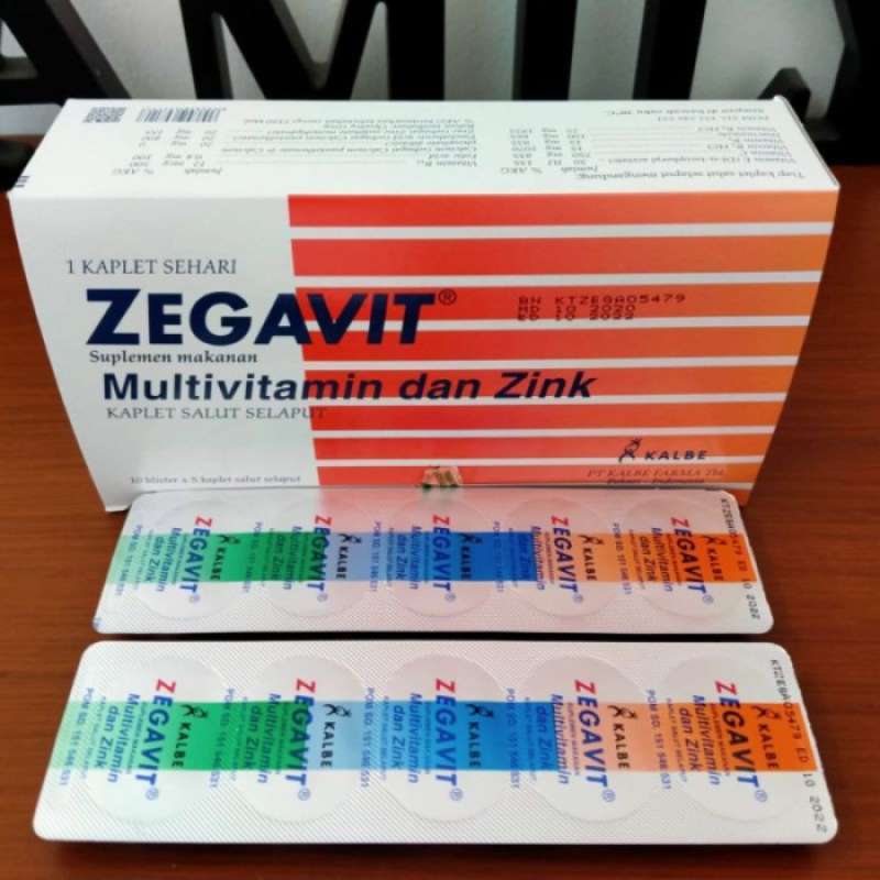 Promo Vitamin Zegavit Multivitamin dan Zinc 1 Box isi 50 Kaplet ...