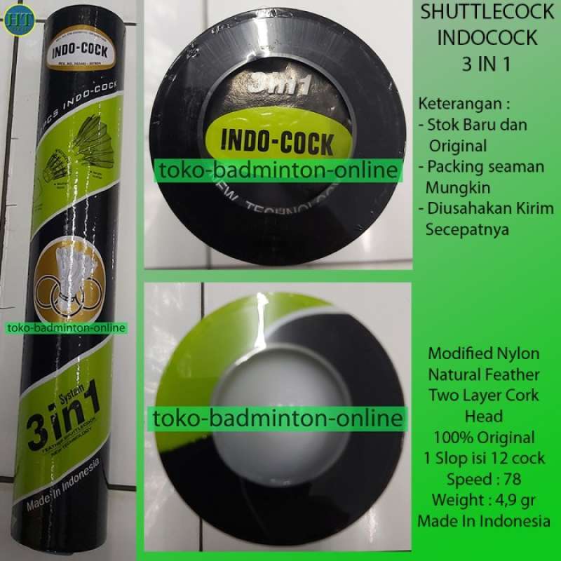Promo SHUTTLECOCK BADMINTON INDOCOCK 3 IN 1 ATAU HIJAU 3 IN 1 BARU ...
