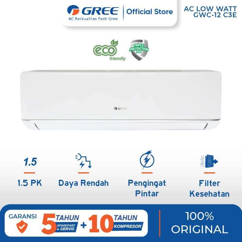 Jual Gree Indonesia Gwc-12c3e Ac Deluxe Low Watt - Putih [1.5 Pk/unit ...