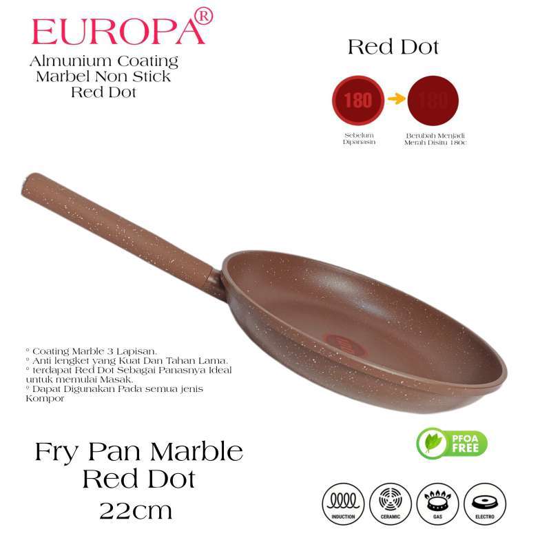 Jual Europa Red Dot Set Fry Pan 22cm Dan Sauce Pan 16cm Marble Keramik ...
