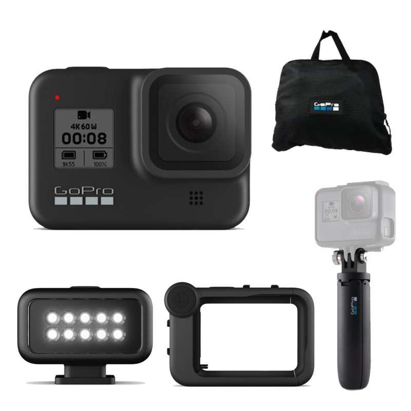 Jual GoPro Hero 8 / Hero8 Black + Foldable Backpack + Media Mod + Light ...