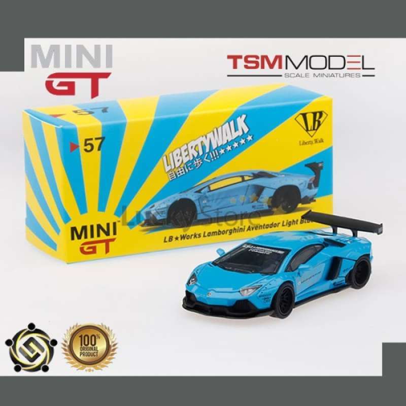 Jual MINI GT Liberty Walk LB Works Lamborghini Aventador Light Blue ...