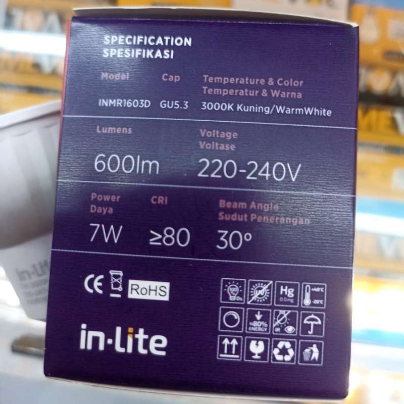 Jual Lampu Inlite Led 7w Mr16 Halogen Dimmable Led Dimmer Inlite 7 Watt ...