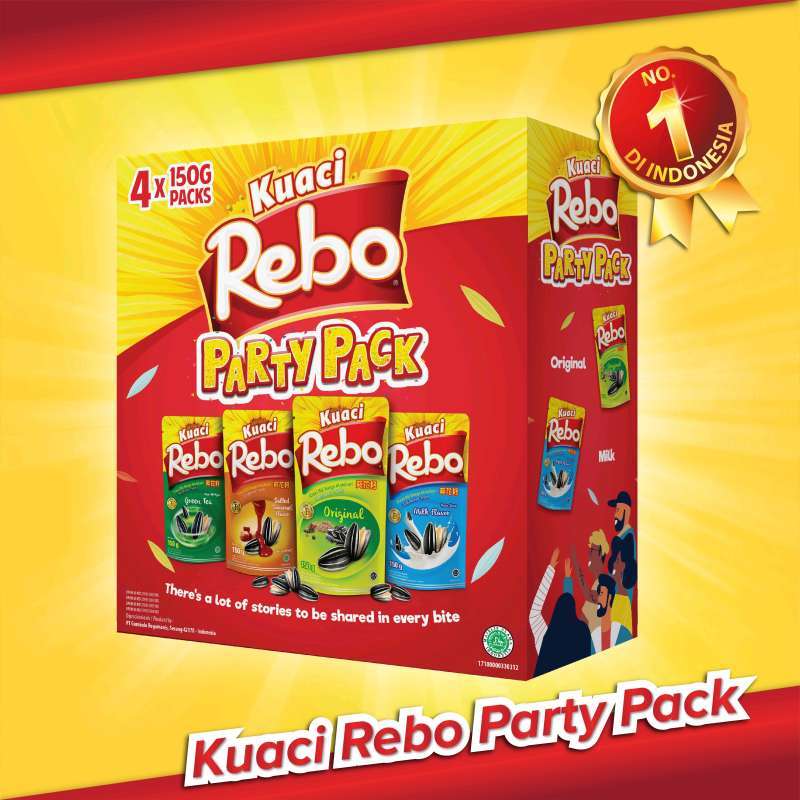 Jual Rebo Party Pack Kuaci [original Milk Green Tea Caramel 150 G X