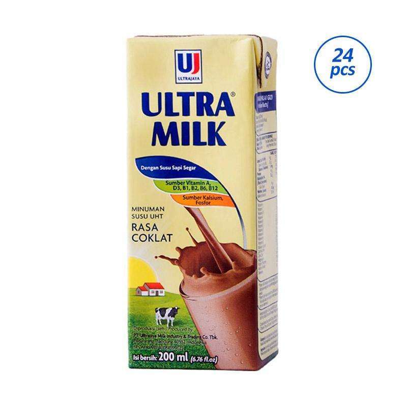 Jual Ultra Milk Rasa Coklat (200 mL x 24 pcs / 1 Dus) Susu UHT Ultra ...