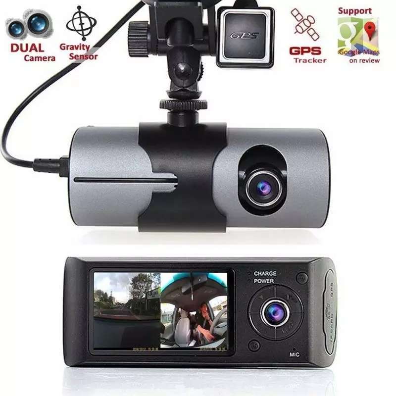 Promo NS - DVR Mobil Dual kamera GPS R300 - CCTV Mobil Dash Cam Dual ...