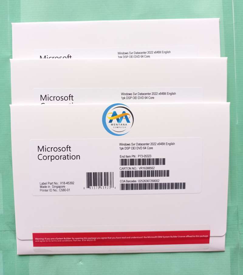 Jual Microsoft Windows Server 2022 Datacenter 64 Core Fullpack Original ...