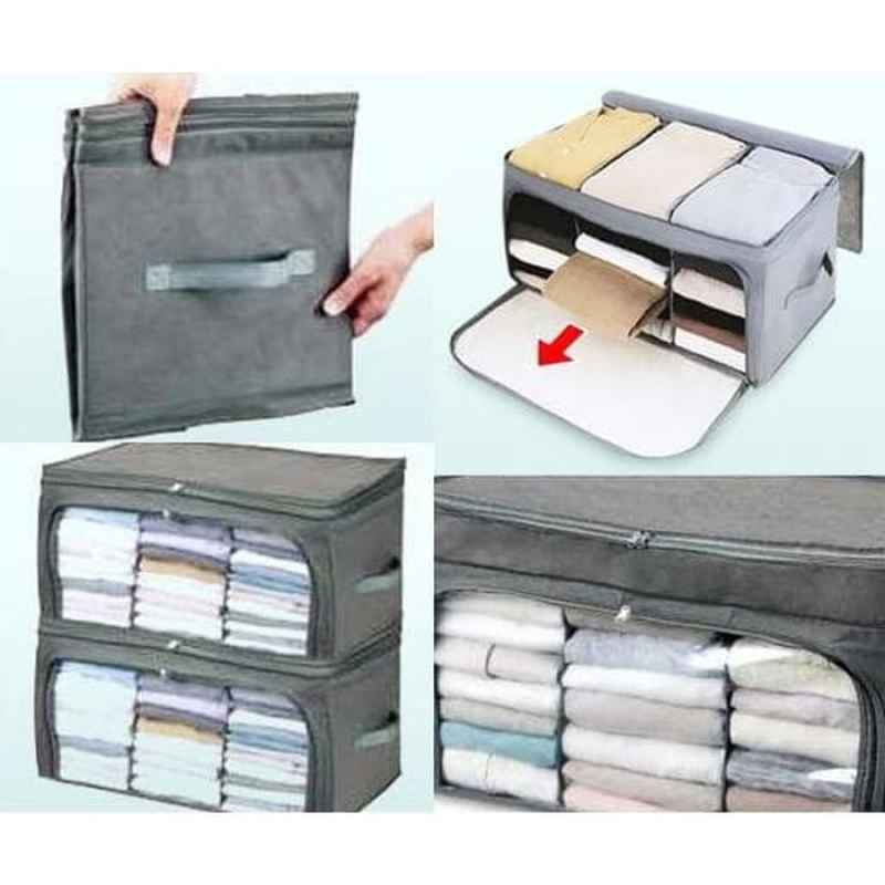 Promo Tempat Pakaian Baju Tas Storage Box Cloth Organizer 3 Window ...