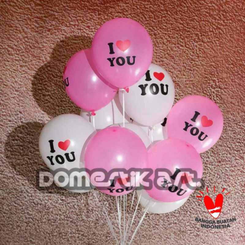Jual Balon Latex Motif I Love You / Balon Latex Love / Balon Putih ...