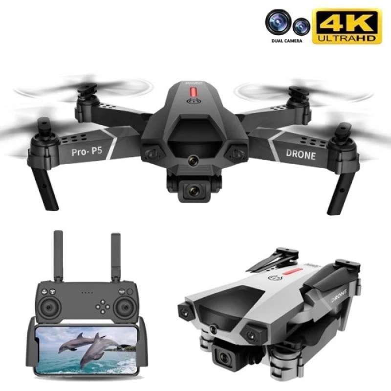 Jual P5 Pro Dual 4k Camera Drone 2.ghz Wifi Obstacle Avoidance Anti ...
