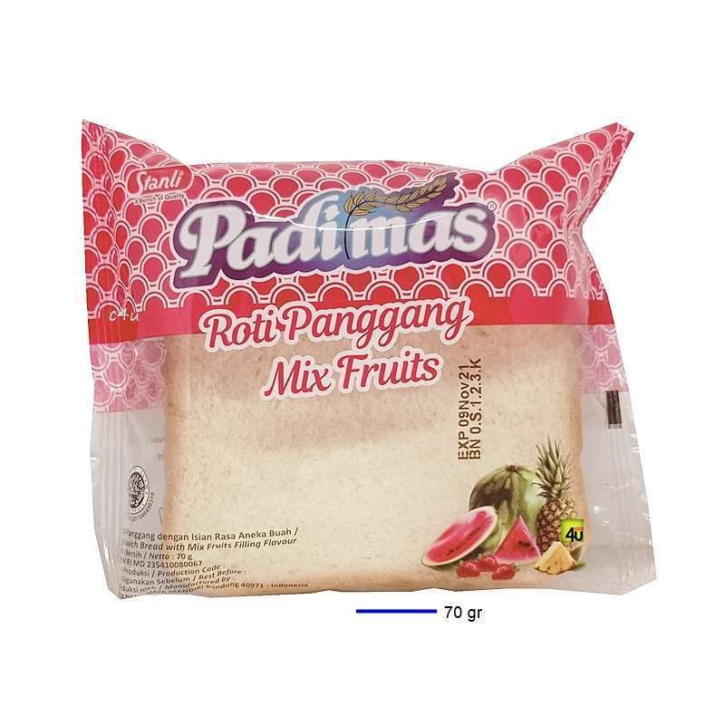 Jual Padi Mas - Roti Panggang Isi Cream MIX FRUITS - 65g di Seller ...