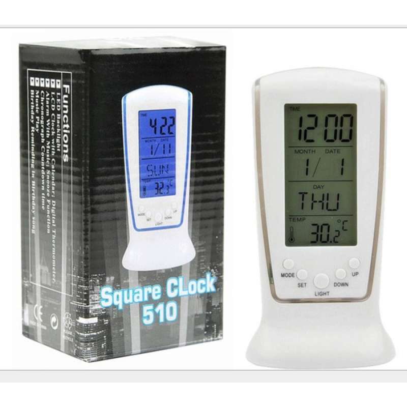 Jual Jam Weker Jam Meja Digital Alarm Kalender Termometer di Seller ...