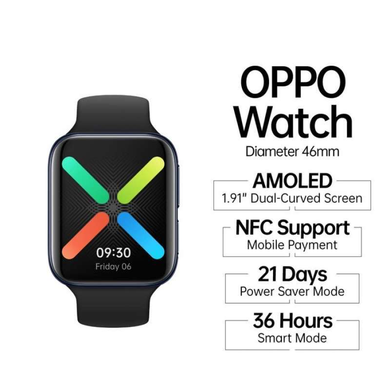 Jual OPPO Watch 46mm - AMOLED Curved Display - VOOC Flash Charge di ...