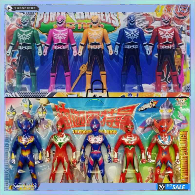 Promo Mainan Figure Power Rangers Ultraman Isi 5Pcs Murah - Power ...