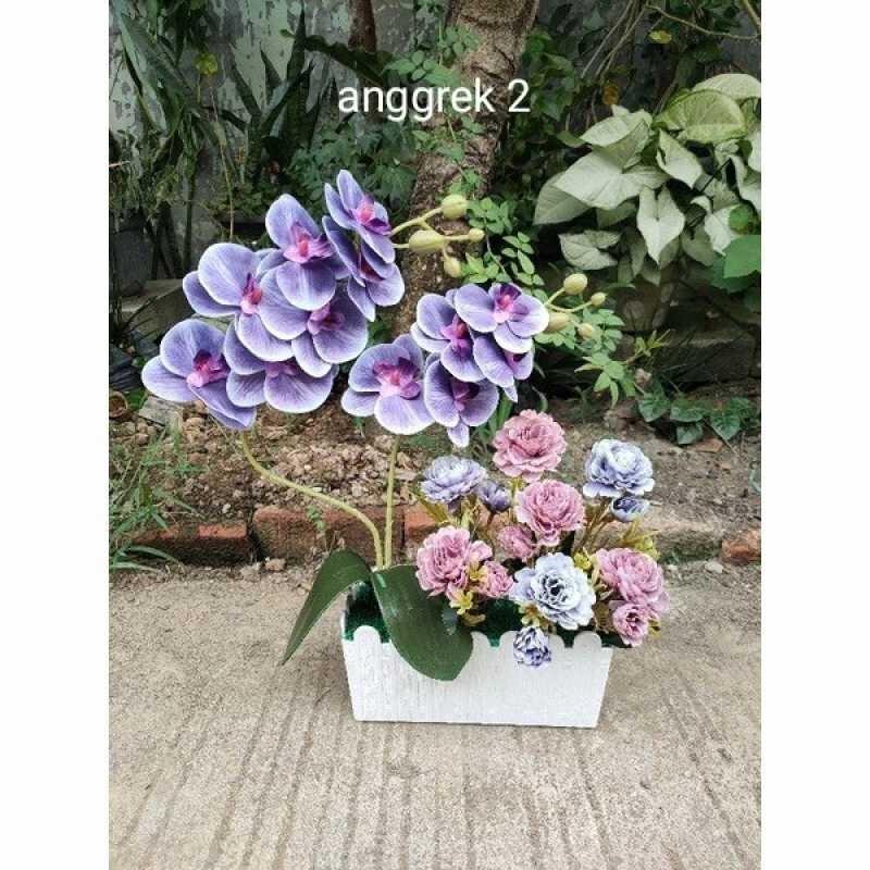Jual VAS bunga anggrek latex cabang 2 combinasi camellia vas pagar ...