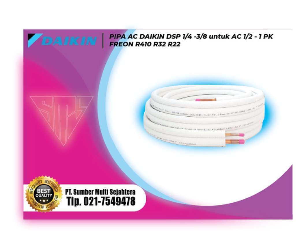 Jual Pipa Ac Daikin Dsp 1/4 -3/8 Untuk Ac 1/2 - 1 Pk Freon R410 R32 R22 ...