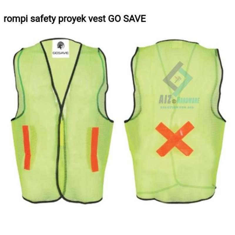 Jual Rompi Safety Proyek Vest Pengaman Jaring Go Save - Hijau - Hijau ...