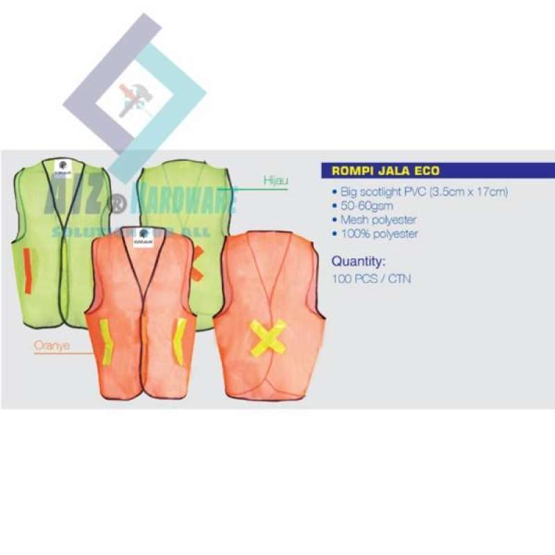 Jual Rompi Safety Proyek Vest Pengaman Jaring Go Save - Hijau - Hijau ...