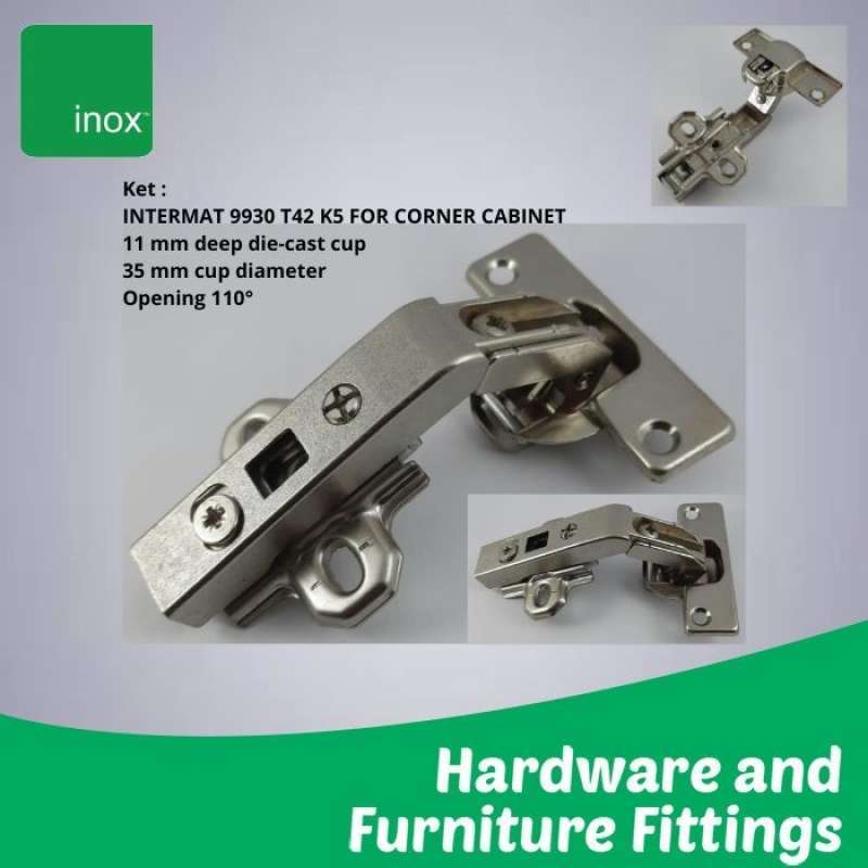 Promo Engsel Sudut/Engsel Corner Cabinet Hettich Intermat 9930-T42-K5 - Multicolor Diskon 23% di ...