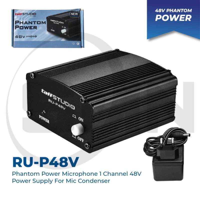 Promo Jual Phantom Power Microphone 1 Channel 48V power Supply for mic ...