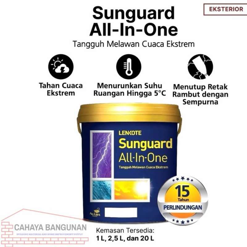 Promo Cat Tembok Exterior Premium Lenkote Sunguard All In One Pail 20l 20 L Diskon 50% Di Seller ...