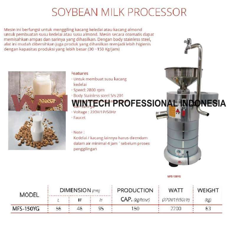 Jual GETRA MFS-150YG Mesin Pemisah Sari dan Ampas kacang kedelai di Seller Wintech Professional ...
