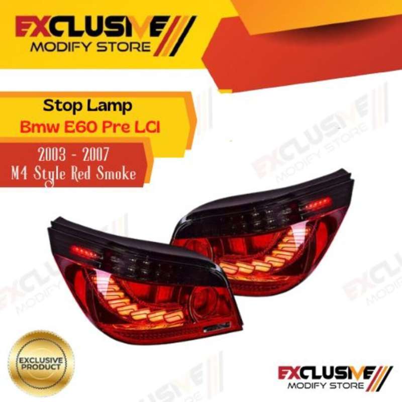 Jual STOP LAMP BMW E60 GTS DYNAMIC OLED M4 STYLE PRE LCI RED SMOKE 2003 ...