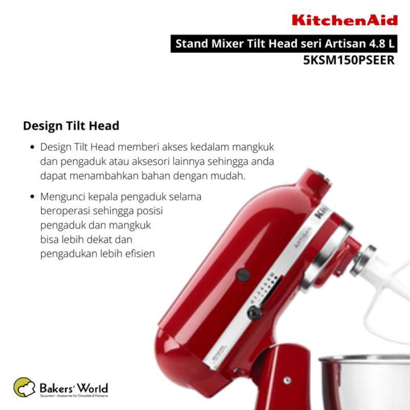 Jual Kitchenaid Stand Mixer Artisan 4.8l - Empire Red (5ksm150pseer) Di ...