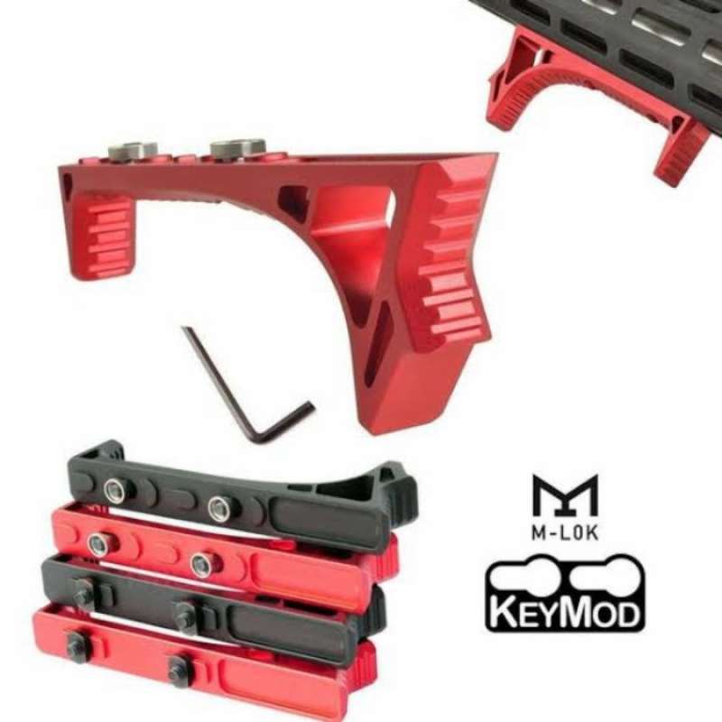 Promo grip link curved angle fore grip cnc keymod mlok black and red ...